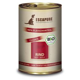 Escapure BIO Rinder Gulasch Hunde-Nassfutter BIO-Qualit&auml;t 6x400g