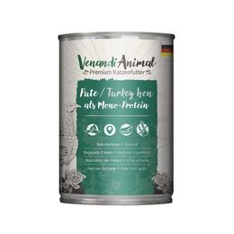 Venandi Animal Pute als Monoprotein Katzen-Nassfutter hoher Fleischanteil 6x400g