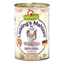 Granatapet Liebling's Mahlzeit Gefl&uuml;gel PUR Hunde-Nassfutter getreidefrei 6x400g
