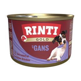 Rinti Gold mit Gans Hunde-Nassfutter hoher Fleischanteil 12x185g
