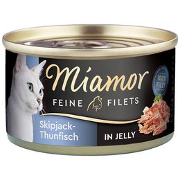 Miamor Feine Filets Skipjack-Thunfisch in Jelly Katzen-Nassfutter hoher Fleischanteil 24x100g