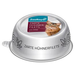 ZooRoyal Zarte H&uuml;hnerfilets mit Rind Katzen-Nassfutter ohne Getreidezusatz 12x85g