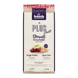 Bosch PLUS Strau&szlig; & Kartoffel Hunde-Trockenfutter getreidefrei 12,5+1,5kg gratis