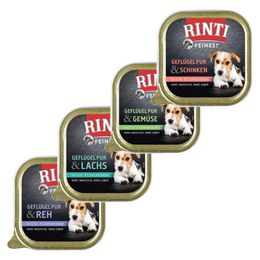 Rinti Feinest Geflügel Pur Mix mit 4 Sorten Hunde-Nassfutter hoher Fleischanteil 11x150g