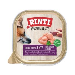 Rinti Leichte Beute Huhn pur & Ente Hunde-Nassfutter kalorienreduziert 9x300g