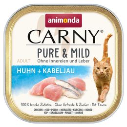 animonda Carny Pure & Mild Adult Huhn + Kabeljau Katzen-Nassfutter getreidefrei 32x100g