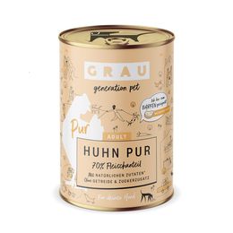 Grau Adult Huhn Pur Hunde-Nassfutter getreidefrei 6x400g