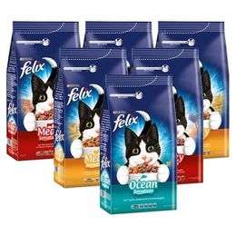 FELIX Sensations Katzenfutter Katzen-Trockenfutter hoher Fleischanteil 6x2kg