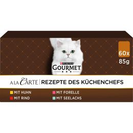 Gourmet A la Carte Rezepte des K&uuml;chenchefs Mixpaket Katzen-Nassfutter ohne k&uuml;nstliche Farb- , Konservierungs- und Aromastoffe 60x85g