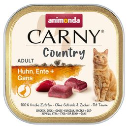 animonda Carny Adult Country Huhn, Ente + Gans Katzen-Nassfutter ohne Getreide, Zucker, Soja 32x100g
