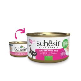 12x70 g Schesir Cat Huhn mit Schinken in Jelly