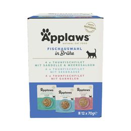 12x70g Applaws Cat PB Mix Pack Fisch