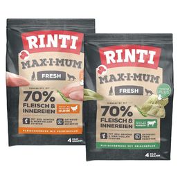 Rinti Max-i-Mum Huhn und Pansen Mixpaket Hunde-Trockenfutter ohne Zuckerzusatz 2x4kg