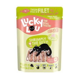Lucky Lou Extra Food Thunfisch & Shrimps in Jelly Katzen-Nassfutter getreidefrei 12x70g