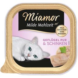 Miamor Milde Mahlzeit Gefl&uuml;gel Pur & Schinken Katzen-Nassfutter leicht verdaulich 16x100g