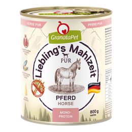 Granatapet Liebling's Mahlzeit Pferd PUR Hunde-Nassfutter glutenfrei 6x800g