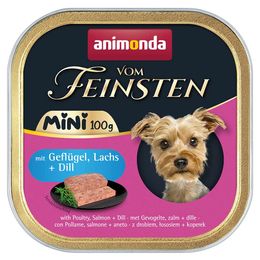 animonda vom Feinsten Mini Gefl&uuml;gel, Lachs + Dill Hunde-Nassfutter getreidefrei 32x100g