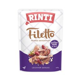 Rinti Filetto Entenfilet mit Entenherz Hunde-Nassfutter ohne Farb- und Konservierungsstoffe 24x100g
