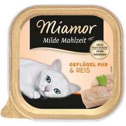 Miamor Milde Mahlzeit Geflügel Pur & Reis Katzen-Nassfutter leicht verdaulich 16x100g