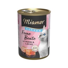 Miamor Feine Beute Kitten - Huhn & Lachs Katzen-Nassfutter getreidefrei 12x400g