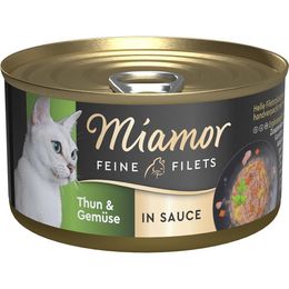 Miamor Feine Filets in Sauce Thun & Gem&uuml;se Katzen-Nassfutter ohne Getreide 24x85g