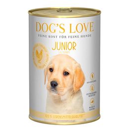 DOG&rsquo;S LOVE Dog's Love Junior Gefl&uuml;gel mit Zucchini und Apfel Hunde-Nassfutter getreidefrei 6x400g