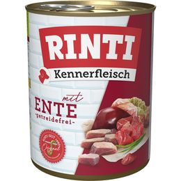 Rinti Kennerfleisch Ente Hunde-Nassfutter getreidefrei 12x800g