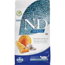 Farmina N&D Cat Ocean Adult mit Hering, Kürbis & Orange Katzen-Trockenfutter getreidefrei 1,5kg