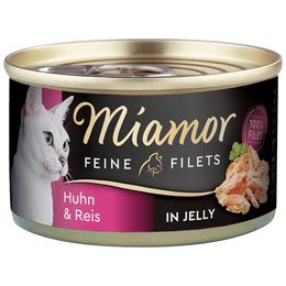 Miamor Feine Filets in Jelly Huhn und Reis Katzen-Nassfutter ohne Konservierungsmittel 24x100g