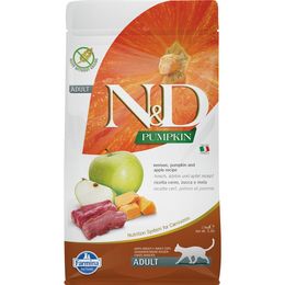 Farmina N&D Cat Pumpkin Adult mit Hirsch, Kürbis & Apfel Katzen-Trockenfutter getreidefrei 1,5kg