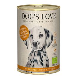 DOG&rsquo;S LOVE Dog's Love Bio Pute mit Amaranth, K&uuml;rbis und Petersilie Hunde-Nassfutter getreidefrei 6x400g