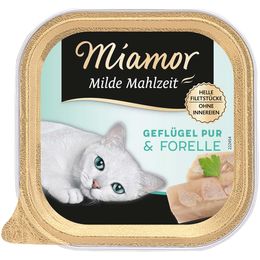 Miamor Milde Mahlzeit Gefl&uuml;gel Pur & Forelle Katzen-Nassfutter leicht verdaulich 16x100g