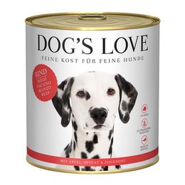 DOG&rsquo;S LOVE Dog's Love Classic Rind mit Apfel, Spinat und Zucchini Hunde-Nassfutter Mono-Protein 6x800g