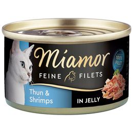 Miamor Feine Filets in Jelly Thunfisch und Shrimps Katzen-Nassfutter mit Vitaminen 24x100g