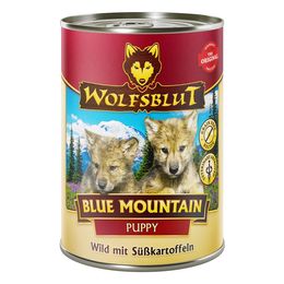 Wolfsblut Blue Mountain Puppy Hunde-Nassfutter getreidefrei 6x395g