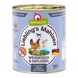 Granatapet Liebling&rsquo;s Mahlzeit Wei&szlig;fisch und Gefl&uuml;gel 6x800g