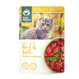 Pure Nature JUNIOR Rind & Kalb mit Brennnessel Katzen-Nassfutter getreidefrei 12x85g