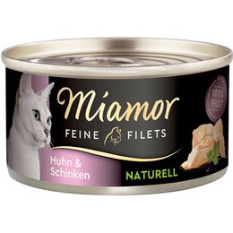 Miamor Feine Filets naturell Huhn & Schinken Katzen-Nassfutter ohne Farb- und Konservierungsstoffe 24x80g