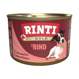 Rinti Gold mit Rind Hunde-Nassfutter ohne künstliche Farbstoffe 12x185g