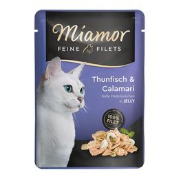 Miamor Feine Filets Thunfisch und Calamari Katzen-Nassfutter ohne Konservierungsmittel 24x100g
