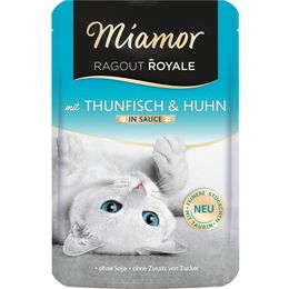 Miamor Ragout Royale in Sauce Thunfisch und Huhn Katzen-Nassfutter ohne Konservierungsstoffe 22x100g