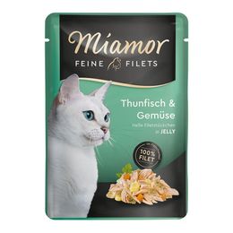 Miamor Feine Filets Thunfisch und Gemüse Katzen-Nassfutter getreidefrei 24x100g