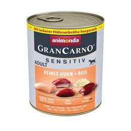 animonda GranCarno Adult Sensitiv Reines Huhn + Reis Hunde-Nassfutter getreidefrei 6x800g