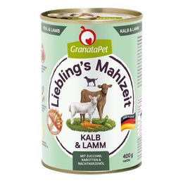 Granatapet Liebling ́s Mahlzeit Kalb & Lamm Hunde-Nassfutter getreidefrei 6x400g