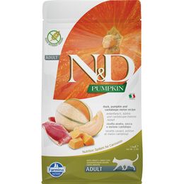 Farmina N&D Cat Pumpkin Adult mit Ente, Kürbis & Melone Katzen-Trockenfutter getreidefrei 1,5kg