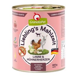 Granatapet Liebling&rsquo;s Mahlzeit Lamm und H&uuml;hnerherzen 6x800g