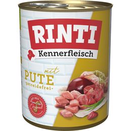 Rinti Kennerfleisch Pute Hunde-Nassfutter sojafrei 12x800g