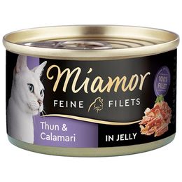 Miamor Feine Filets in Jelly Thunfisch und Calamari Katzen-Nassfutter ohne Getreide 24x100g