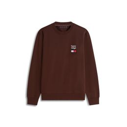 Tommy Hilfiger Sweatshirt Herren Gr&ouml;&szlig;e M schoko / rot / wei&szlig;