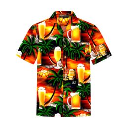 Hawaiihemdshop.de Hemd 'Hawaiihemd "Beer in Paradise"' Herren Gr&ouml;&szlig;e XL orange